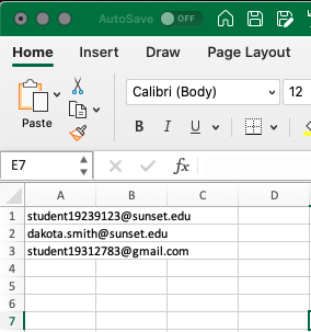 How can I securely provide a list of email addresses to import for user ...